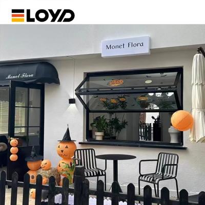 China Aluminum Folding Bar Window with Tempered Glass and PAG Lock for sale