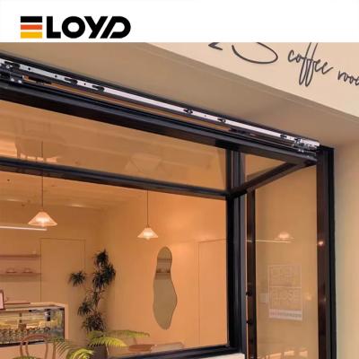China Aluminum Folding Bar Window with Tempered Glass and PAG Lock for sale