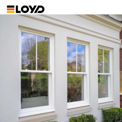 China Soundproof Double Single Hung Window with 5+18A+5mm Tempered Glass for sale