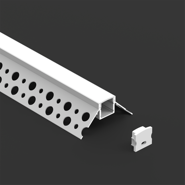 LED aluminum profile installation example showing recessed mounting