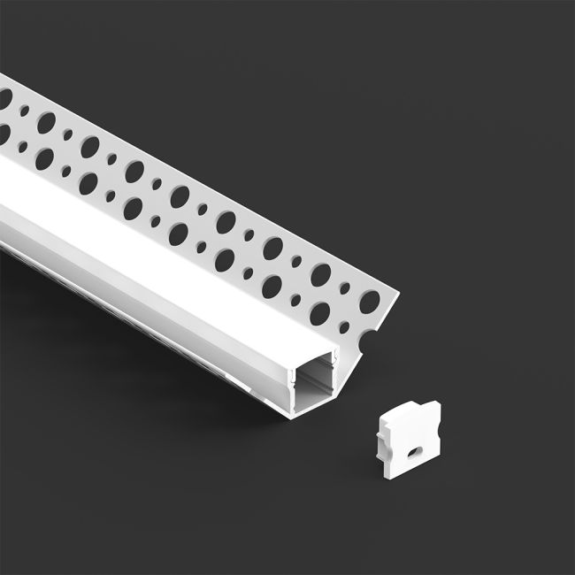 LED aluminum profile installation example showing recessed mounting