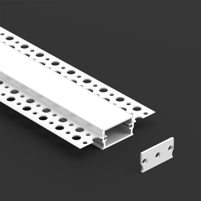 LED aluminum profile installation example showing recessed mounting