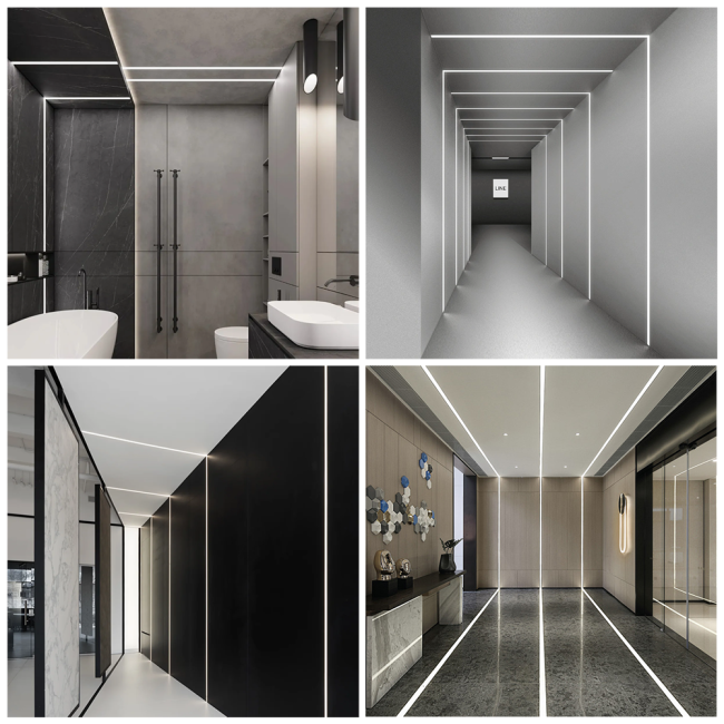 LED aluminum profile with polycarbonate diffuser installed