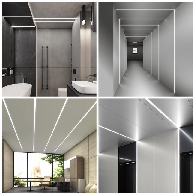 LED aluminum profile with polycarbonate diffuser installed