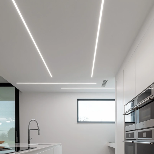 LED aluminum profile with polycarbonate diffuser installed