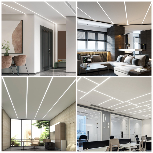 LED aluminum profile with polycarbonate diffuser installed