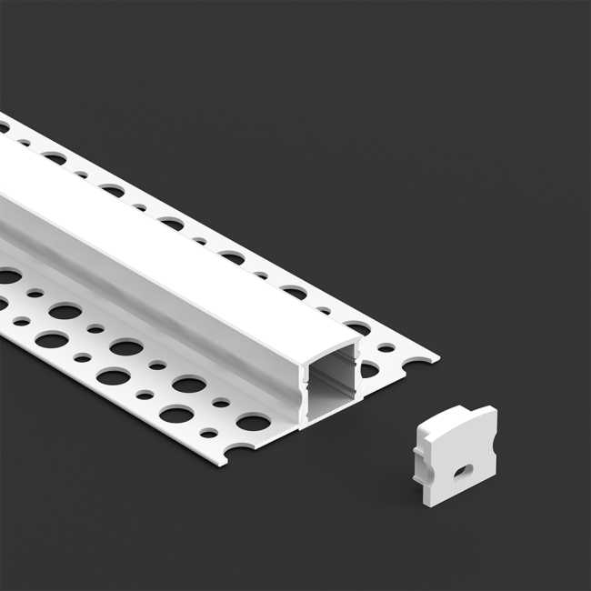 LED aluminum profile installation example showing recessed mounting