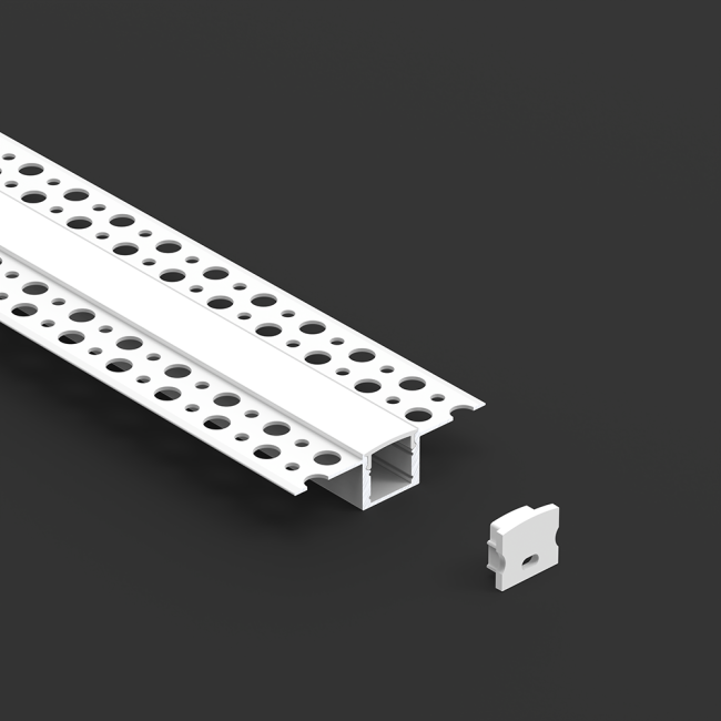 LED aluminum profile installation example showing recessed mounting