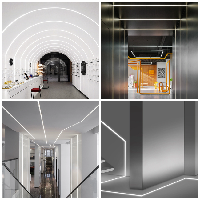 LED aluminum profile with polycarbonate diffuser installed