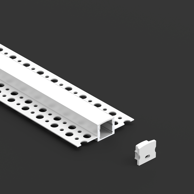 LED aluminum profile installation example showing recessed mounting