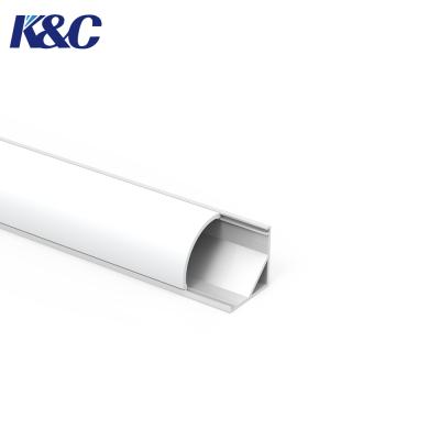China Surface-Mounted LED Right-Angle Aluminum Corner Profile with 45° Diffuser for sale