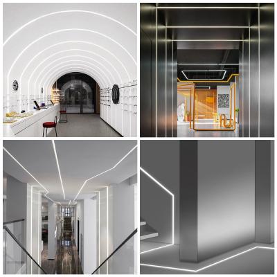 중국 3M 매립형 알루미늄 LED 프로파일, W57.0 × H14.5mm 크기, 최대 12.0mm PCB 폭, 매립 설치용 판매용