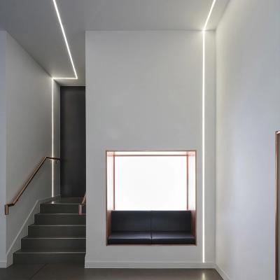 China 6063 T5 Aluminum Alloy Recessed LED Profile with Sandblasting Oxidation for Embedded Installation for sale