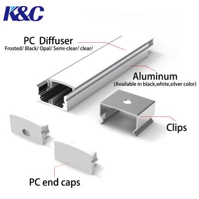 China 6063 T5 Aluminum Alloy LED Aluminum Profile W17.0*H9.0mm with 5-Year Warranty for LED Strip Channel for sale