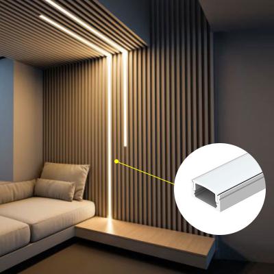China 6063 T5 Aluminum Alloy LED Strip Channel with PC Diffused Cover for Surface Mounted Linear Lighting for sale