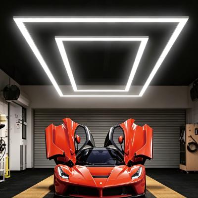China 340W LED Hexagonal Light Connectable Modular Honeycomb Panels Ceiling Lighting System Designed for Garage Gym Workshop and Office for sale