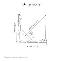 China Anodized Width 40mm Aluminium Extrusion Corner Profiles 90 Degrees for sale