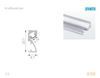 Quality PC PMMA Diffuser for 30D Aluminum LED Wall Profile linear lighint for sale