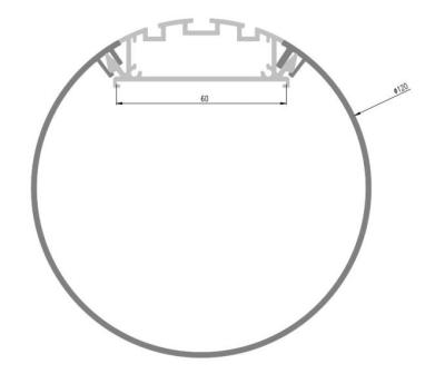 Cina Il diametro 120mm RoHS intorno al sollevamento di alluminio di profilo KN10 del LED ha anodizzato in vendita