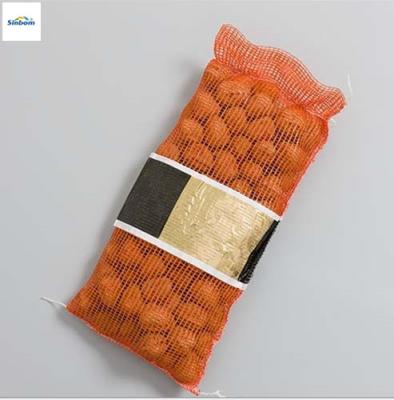 China Kleine witte plastic Leno Net uienzak met trekstring Aanbevolen bestelling aanvaard Te koop