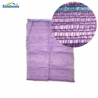 Cina 41*59cm campione gratuito Orange Color Raschel Mesh Bag per sacchi di cipolle e patate in vendita