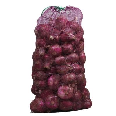 Cina 45*75cm Red Leno Onion Packaging Mesh Bag 25kg 10kg per la rete di distribuzione delle cipolle in vendita
