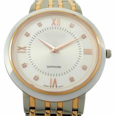 China two-tone men watches with stainless steel bracelet, gold & steel color for sale