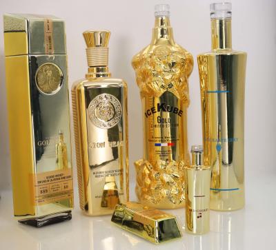 China 50 ml/100 ml/ 500 ml/ 700 ml Goldmetallisierungsglasflaschen zu verkaufen