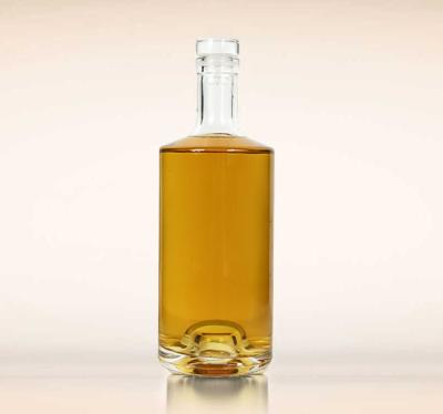 China Botella de vidrio de whisky Jersey de 750 ml -Personalización, botella de vidrio Super Flint, ron americano en venta