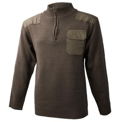 Cina 500gsm tricottano il pullover quarto Polo Shirts dello zip 100% acrilico con i rinforzi in vendita