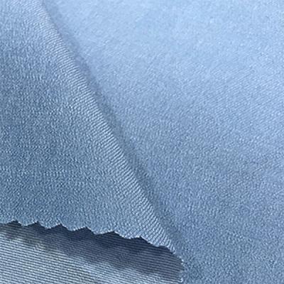 China Geen Poly Imitatiedenim van Fade Spring Summer kleding stofs Rayon hijgt 210gsm 6.2oz Te koop