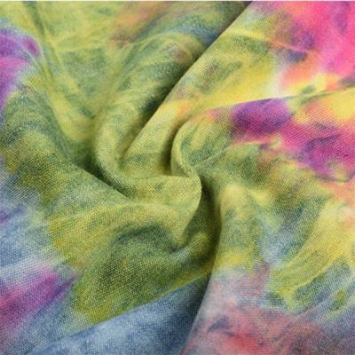 Cina 180gsm ha lavato i jeans la tintura del legame che del cotone del tessuto ha colorato la stoffa per camice 5.3OZ in vendita
