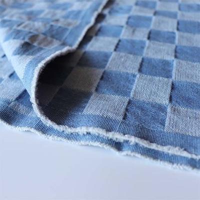 Cina Il denim del jacquard del plaid ha lavato il tessuto 12s 60*50 10OZ 160cm dell'estate della primavera in vendita