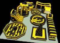 China Customized Attraction And Big Inflatable Theme Park With Vinyl Patch for sale