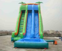 China Commercial Grade Inflatable  Pool Slide with Palm Trees for sale