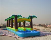China 11.3m Long Inflatable Slide With Palm Trees Theme for sale