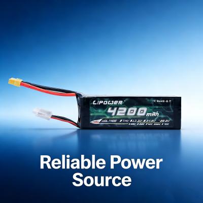 China LIPOWER Factory Wholesale High Capacity 3S 4.2Ah 5.2Ah 11.1V RC Lithium Polymer Battery Pack Pouch Ion Batteries for RC Cars for sale