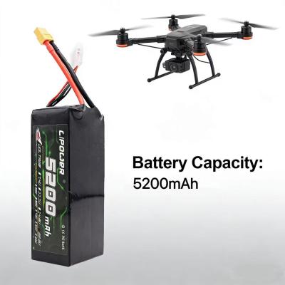 China Cheap Price High Density Rc Drone Battery FPV Lipo Battery 4S 5200mAh 60C/100C Lipo Battery for FPV Drone UAV for sale