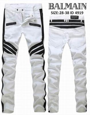 China Balmain Cotton-Blend Denim Classic Slim-Fit Biker Jean Distressed With Rips And Shredding Stretch-Cotton Twill Jeans for sale