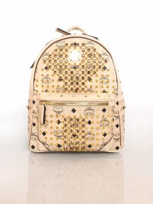 China MCM Women's Backpack Pink Blue Skin Color for sale