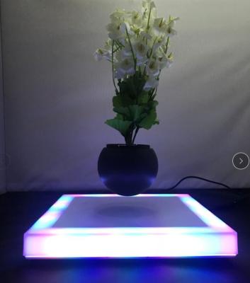 China 360 led light ceramic magnetic floating levitation air bonsai plant tree pot for sale