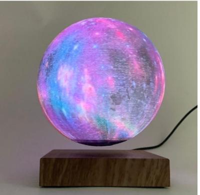 China hot sale magnetic levitation 6inch colorful light starry moon lamp 3D printing for sale