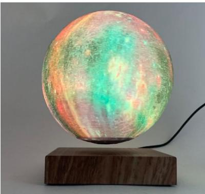 China promotion magnetic levitation starry moon lamp ,colorful change floating moon light for sale