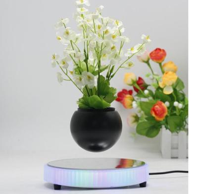 China led light magnetic floating levitation bottom air bonsai planter trees flowerpot for sale