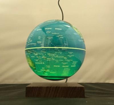 China wooden base magnetic floating levitation 6inch or 7inch globe with colorful light change for sale