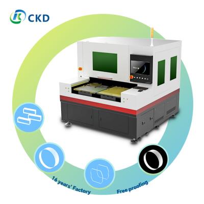 China 150W Vibration Reducing Ultra Clear Glass Laser Cutting Machine With RFC02 Water Cooling for sale