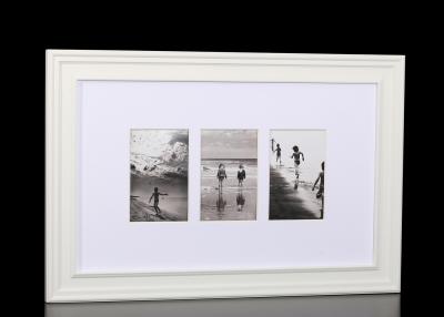 China Urban Three Openings 4”x6” Matted Collages Photo Frames With Simple Board In White for sale