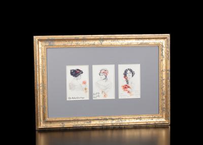 China Horizontal Three Openings 4”x6” MDF Collage Photo Frame In Noble Antique Gold for sale