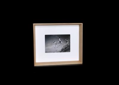 Cina Un MDF d'apertura 5x7 ha accoppiato le strutture dell'immagine e della foto di attaccatura di parete e del desktop nella rifinitura naturale di Mordern in vendita