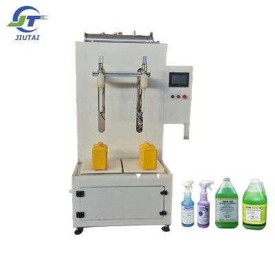 China Diaphragm Conveyor Two Head Small Liquid Bottle Semi Auto Overflow Filling Machine Detergent for sale